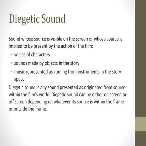 Diegetic Sound | PPTX | Musicals | Genres