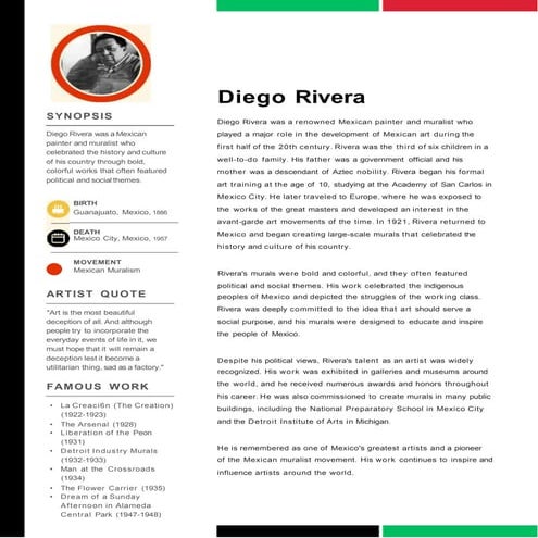 Artists Diego Rivera Synopsis and Biography | PDF