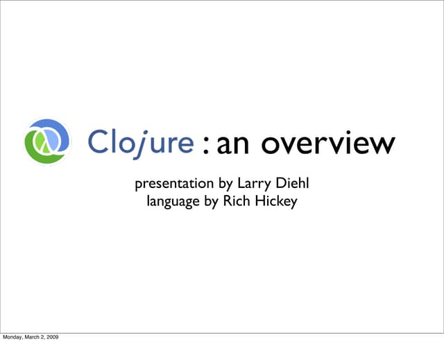 Clojure An Overview Pdf Programming Languages Computing 4652
