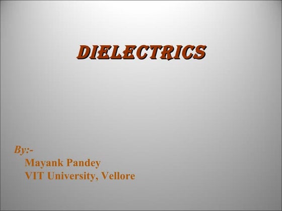 High k dielectrics | PPT