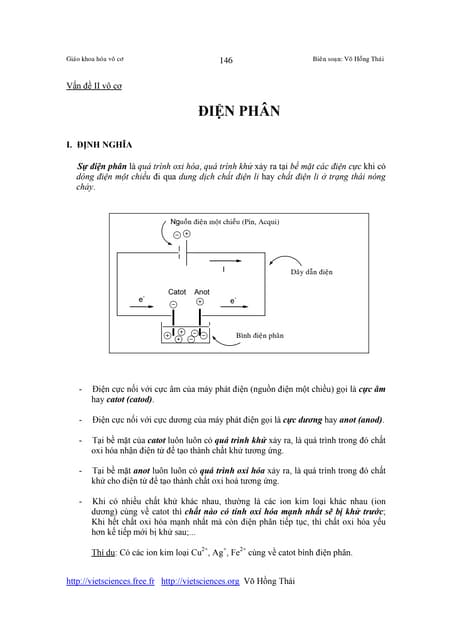 Chuyên đề 01 lý thuyết và pp giải bài tập điện phân | PDF