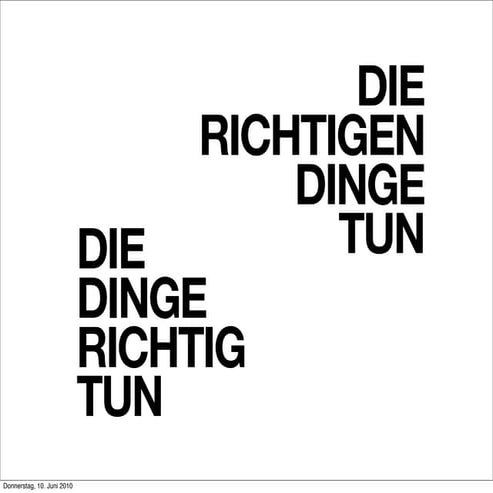 Die Dinge richtig tun - die richtigen Dinge tun | PPT