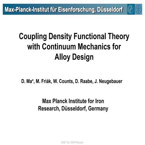 Dierk Raabe Ab Initio Simulations In Metallurgy | PPTX