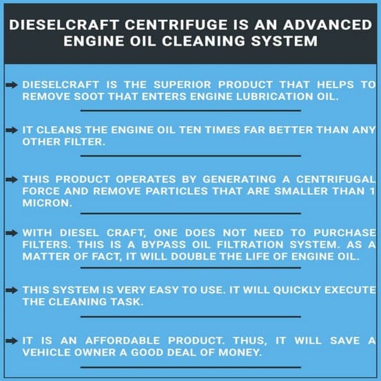 Dieselcraft Centrifuge is an Advanced Engine Oil Cleaning System | PDF