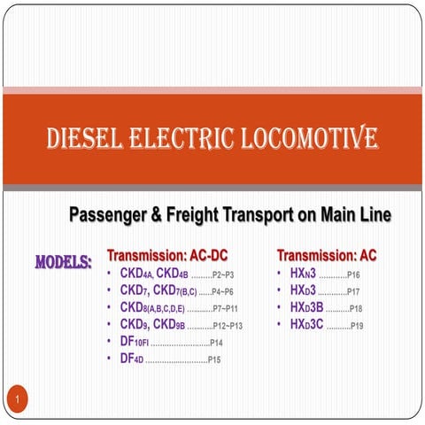 Diesel Electrical Locomotive--Passager & Freight Transport | PPT