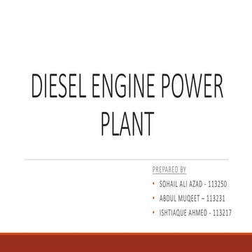 Diesel engine power plant | PPTX