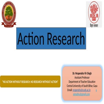 Action Research, Philosophical Foundation of Action Research, THE TYPES ...