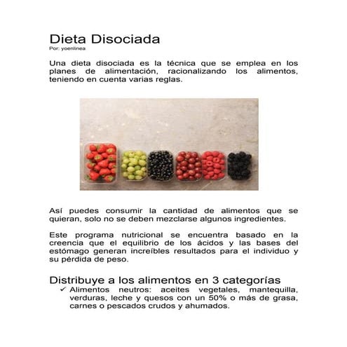 Dieta disociada pdf | PDF