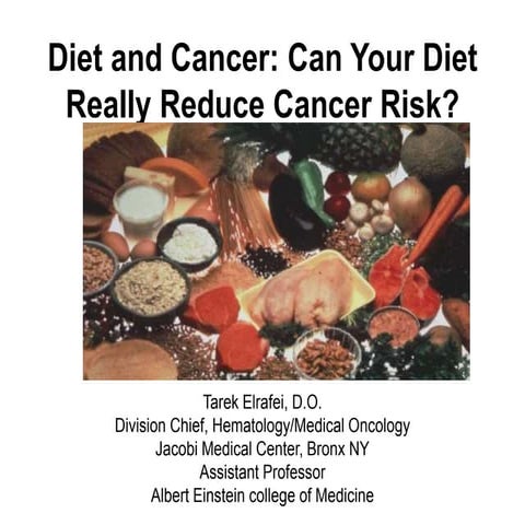 Diet effects on cancers among the personal behaviors | PPT