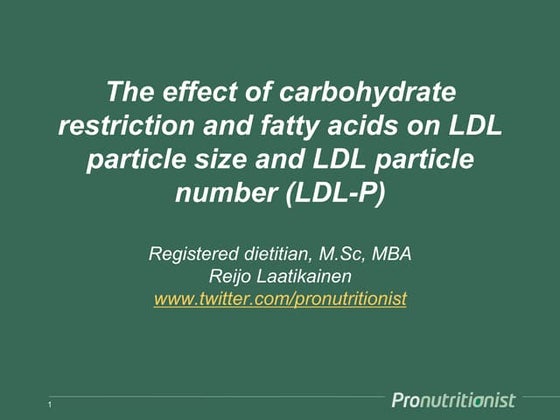 Low carb diet, lipids and glucose sensitivity | PPT