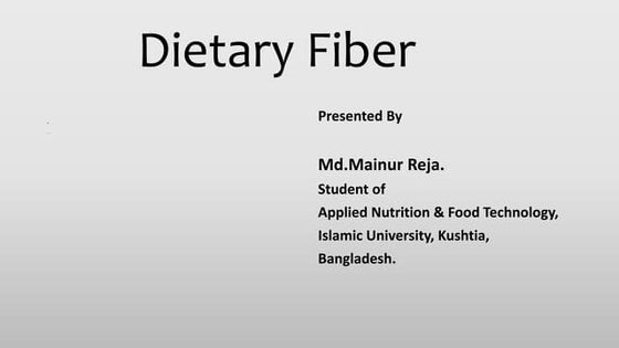 Dietary fibre | PPT