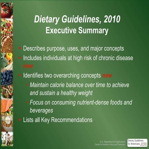 USDA Dietary Guidelines 2010 abridged | PPT