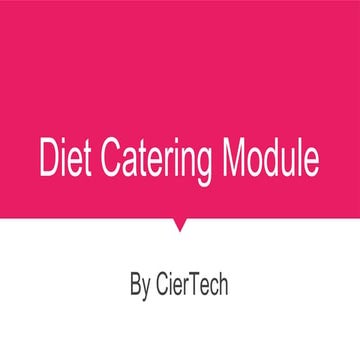Diet Catering Module | PDF