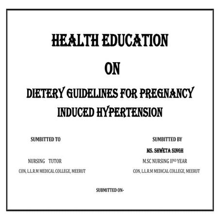 DIETERY GUIDELINES FOR PIH.pdf ( Shweta Singh) | PDF