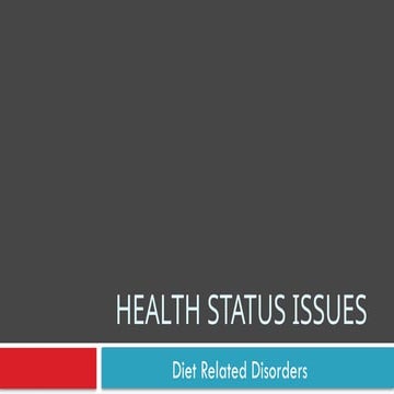Diet Related Health Issues or Disorders | PPT