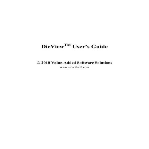 Die View Users Guide | PDF