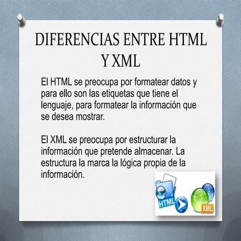 Diferencias entre html y xml | PPTX