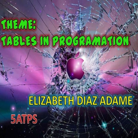 Diferents tables in the informatic presentation | PPTX