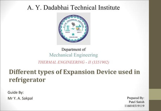 Presentation on Expansion Devices | PPTX