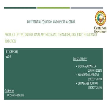 differential equation and linear algebra presentation | PPTX