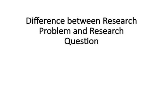 Research question presentation | PPTX | Education