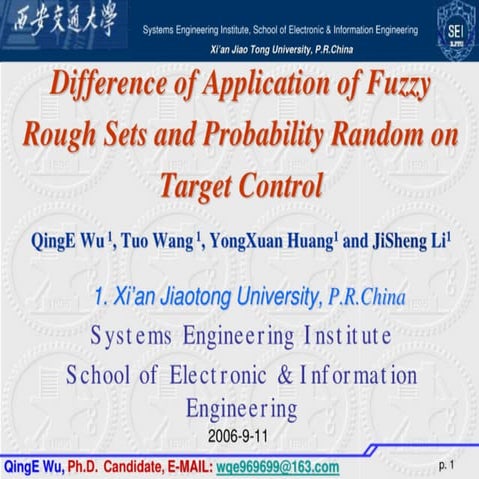 Difference of application of fuzzy rough sets and probability random on target control | PDF