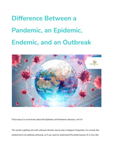 4.1 INFECTIOUS AND NON-INFECTIOUS DISEASES | PPT