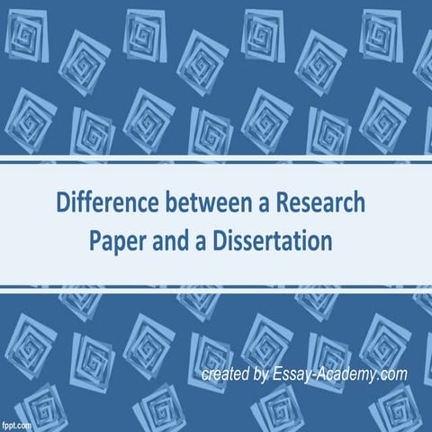 The difference between a research paper and a thesis