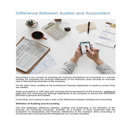Difference between auditor and accountant | PDF