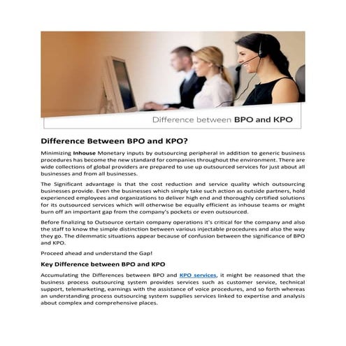 Difference Between BPO and KPO? | PDF