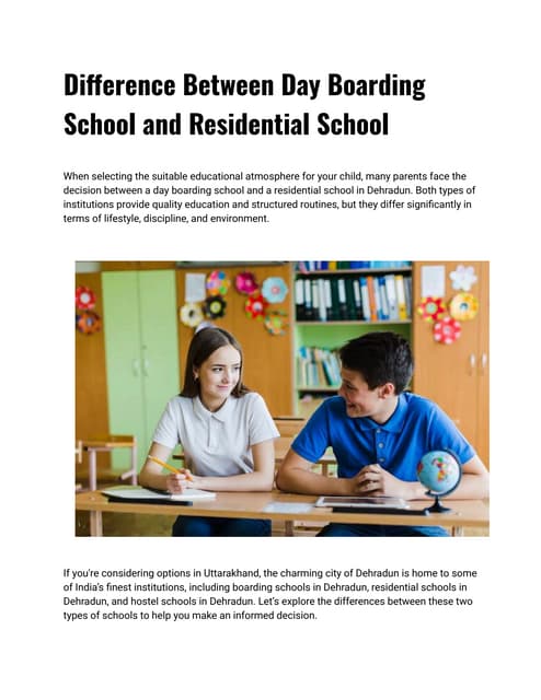 Day school vs Boarding school | PDF