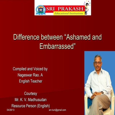 Difference between 'embrassed and ashamed' | PPT