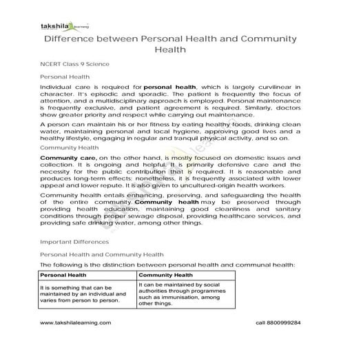 Difference between Personal Health and Community Health class 9 science.pdf