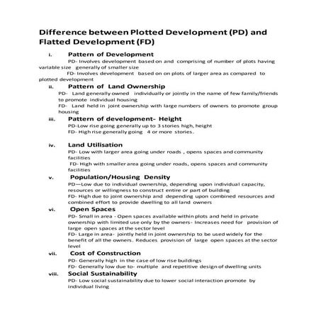 Difference between plotted development and flatted development | DOCX
