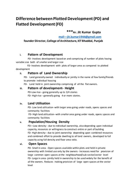 Housing Typlogies- Difference between Plotted Development and Flatted ...