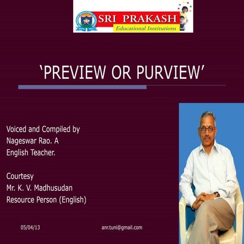 Difference between 'purview and preview'. | PPT