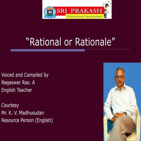 Difference between 'rational and rationale' | PPT