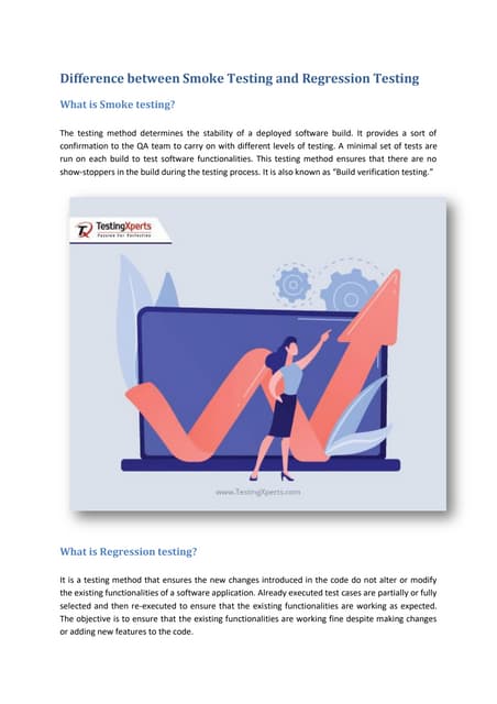 What is the difference between Smoke Testing and Regression Testing? | PDF
