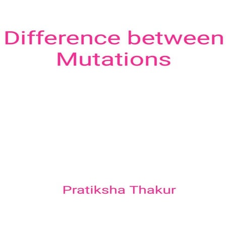 Difference Between Somatic Mutation And Germinal Mutation Pdf