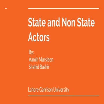Difference State Actors and Non state Actors | PDF
