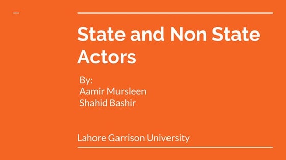 Non state Actors | PDF