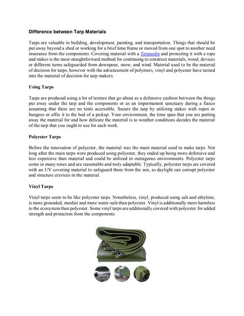 Tarpaulin Its Types Uses And Benefits.pdf | Home & Garden