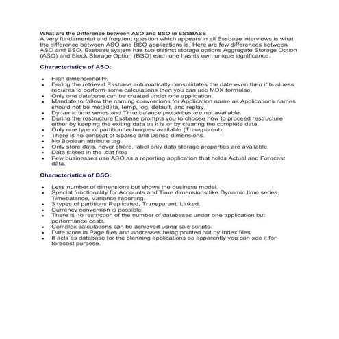 Essbase aso a quick reference guide part i | PDF