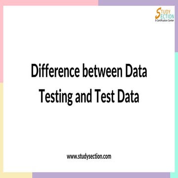 Difference between Data Testing and Test Data | PDF