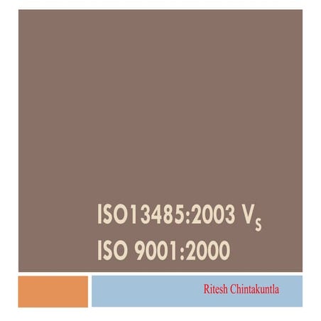 Differences Between ISO 13485 and ISO 9001 | PDF
