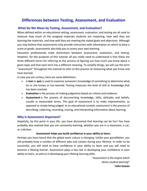 Difference between assessment, measurement and evaluation | PPTX