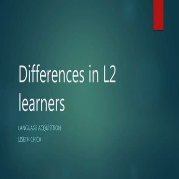 Differences in learners | PPTX