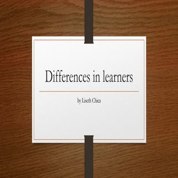 Differences in learners | PPT