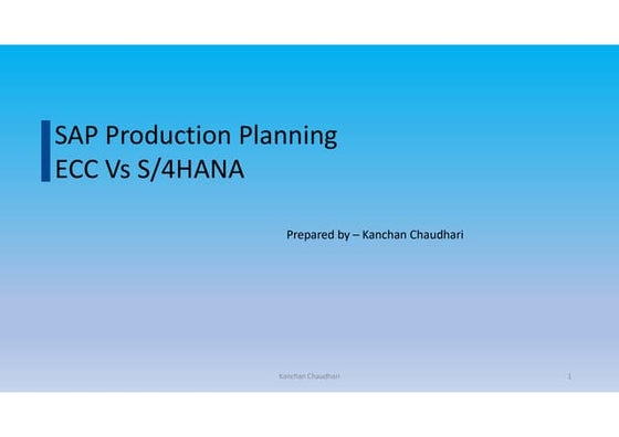 MRP Live on S/4 HANA | PPT