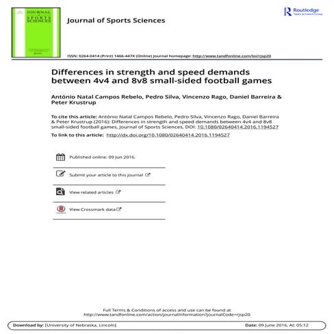 Differences in strength and speed demands between 4v4 and 8v8 SSG | PDF